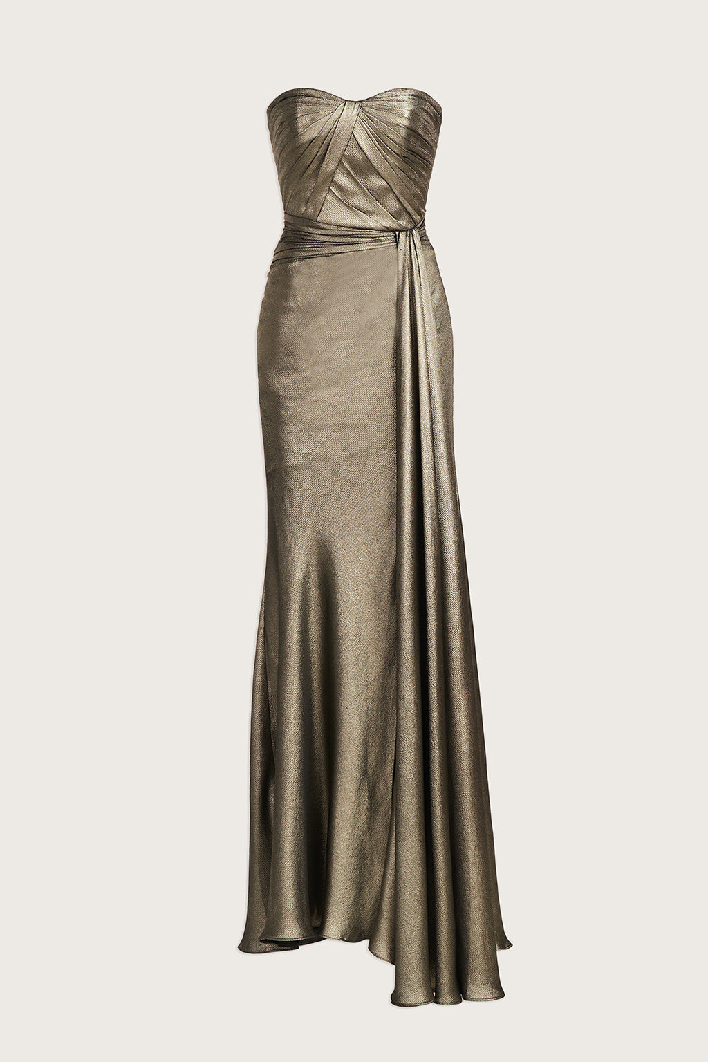 Farren Strapless Draped Gown – THEIA