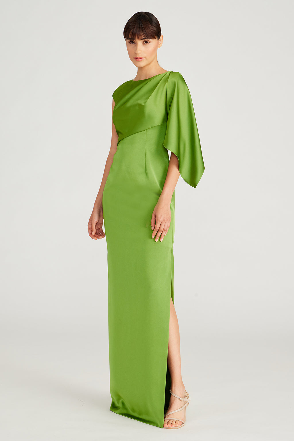 Tilly Satin Draped Column Gown – THEIA