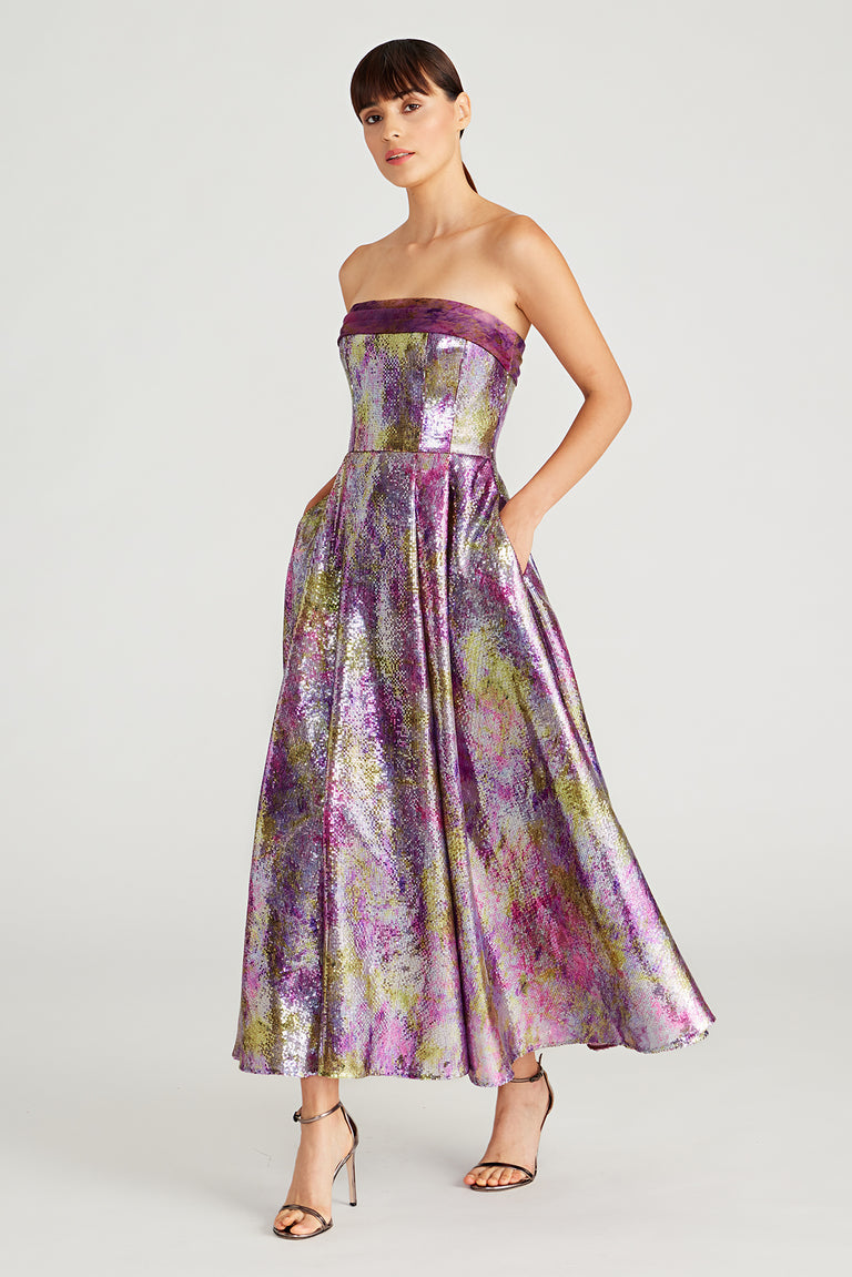 Eve Strapless Sequin Dress – THEIA