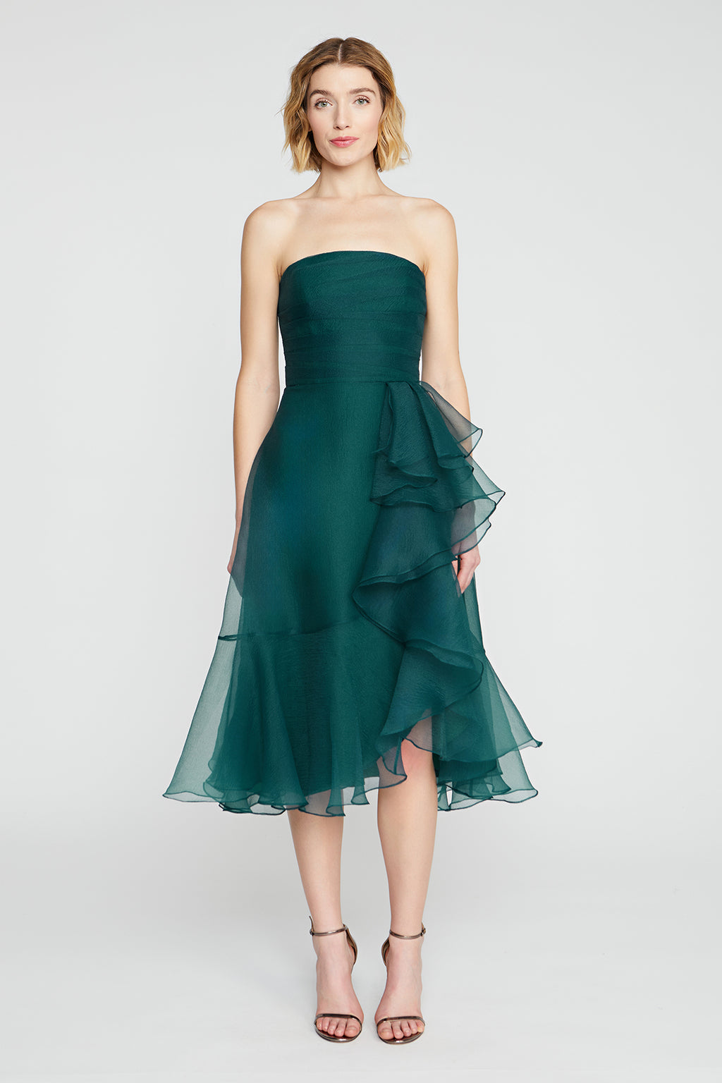 Rachel Strapless Draped Dress – THEIA