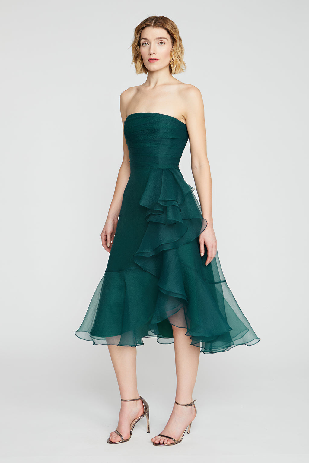 Rachel Strapless Draped Dress – THEIA