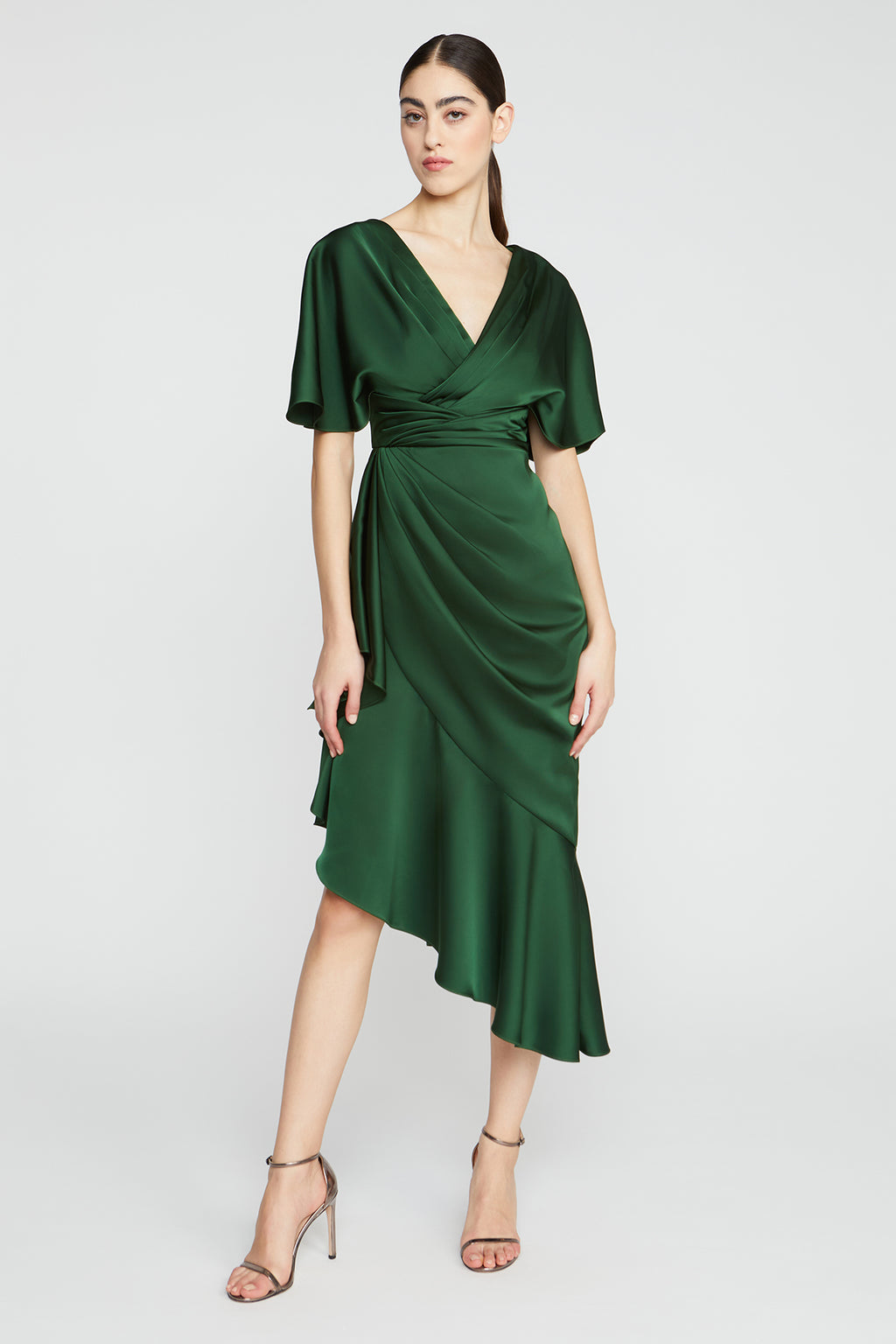 Gwen Asymmetric Ruffle Dress – THEIA