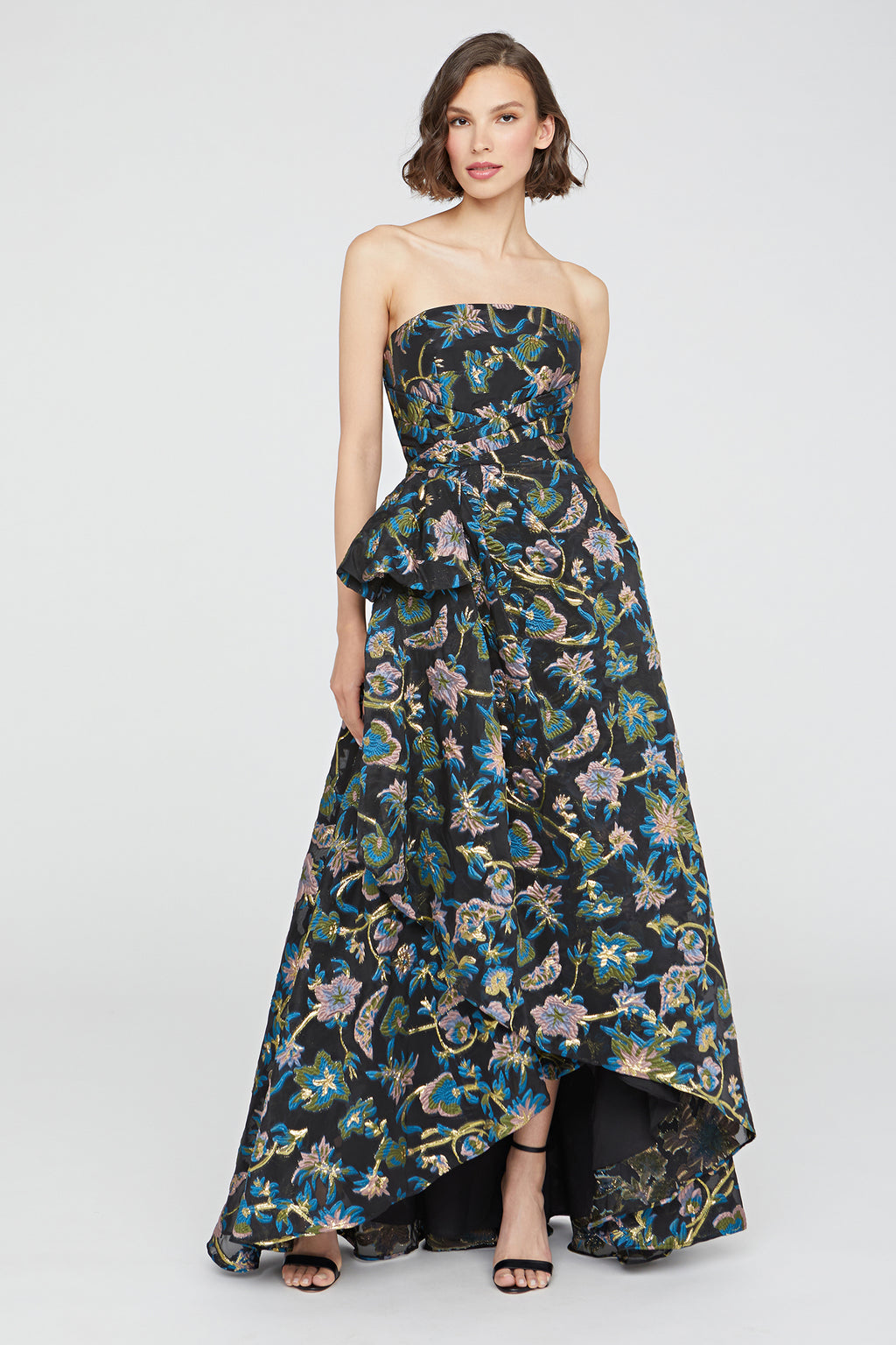 Alice Strapless Draped Gown – THEIA