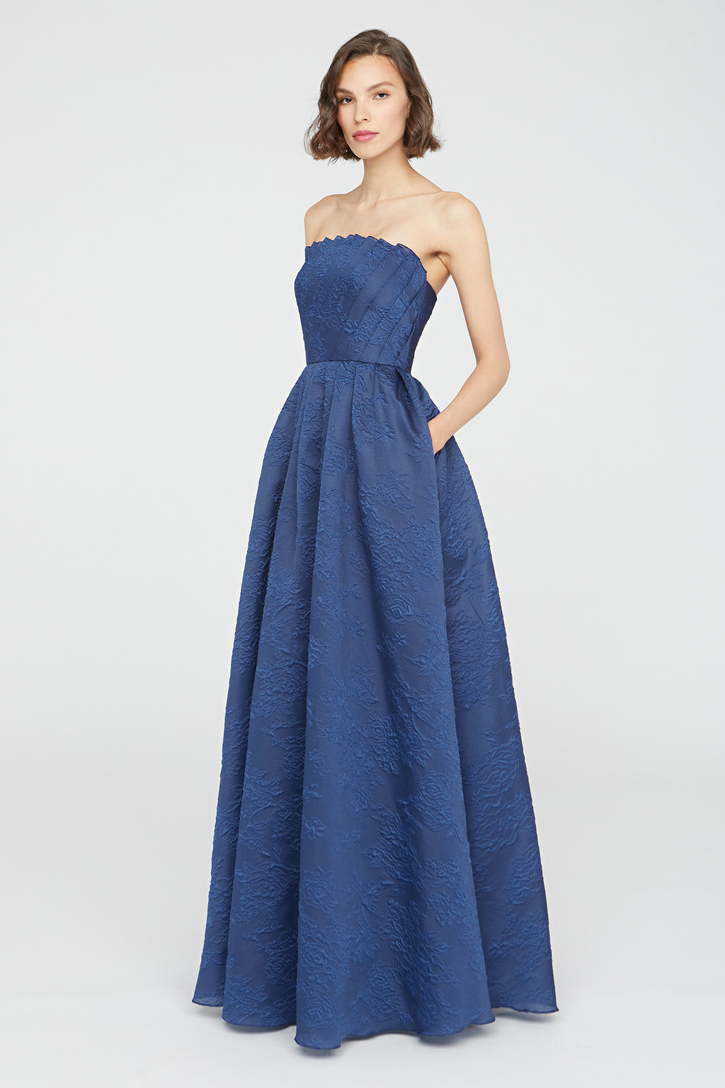 Mariana Fan Fold Bodice Gown – THEIA