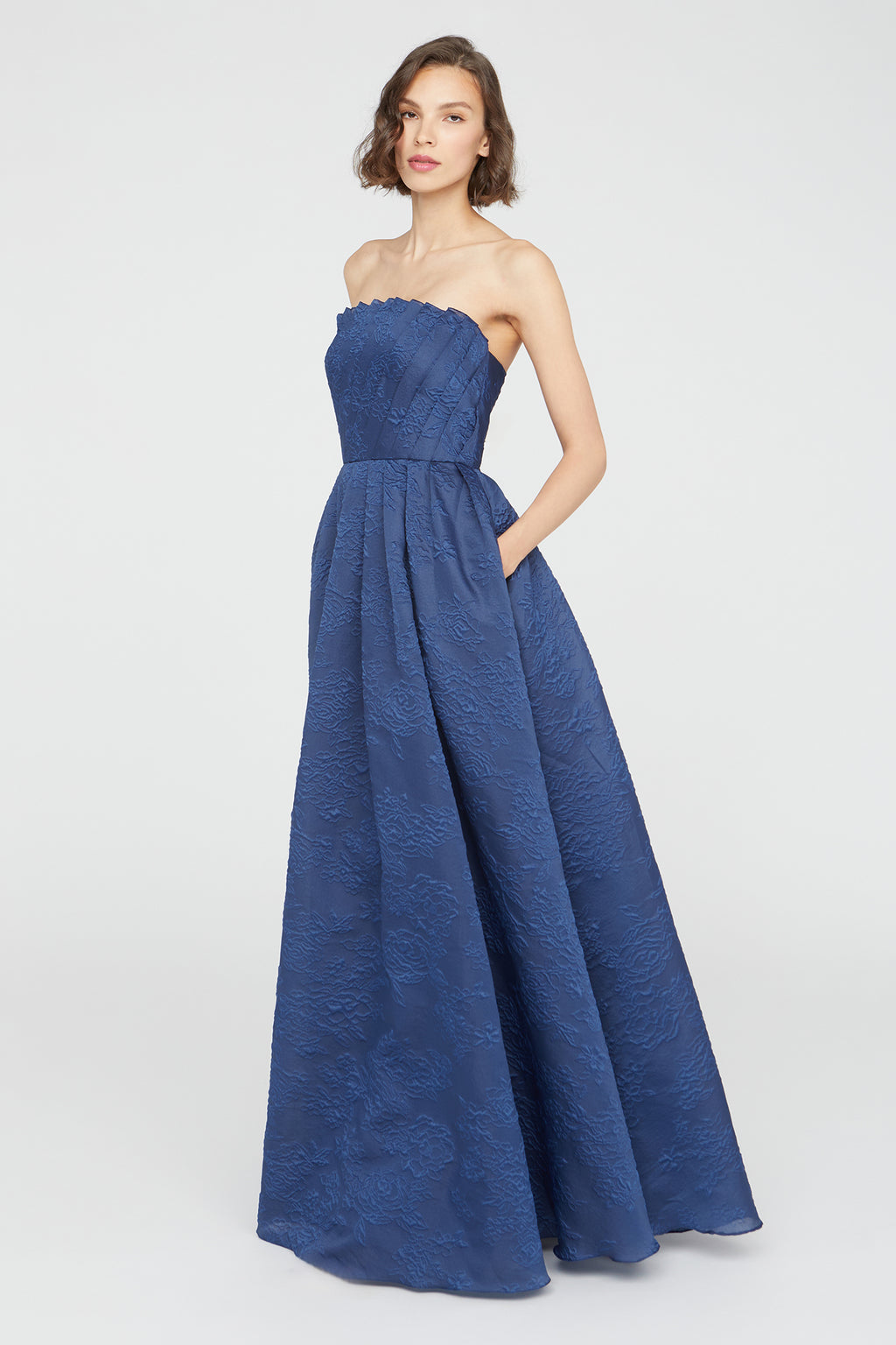 Mariana Fan Fold Bodice Gown – THEIA