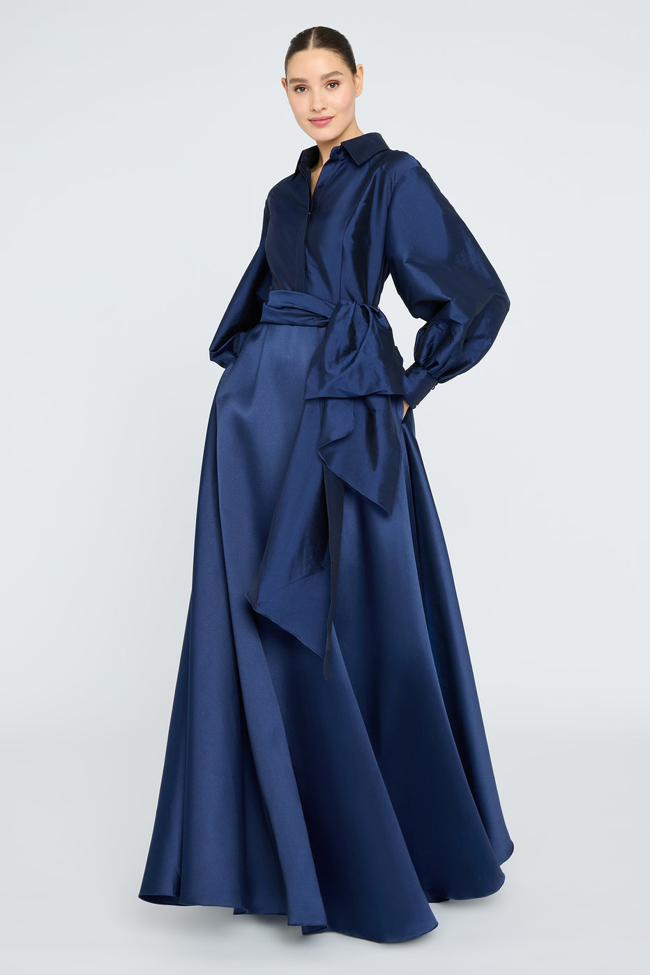 Frieda Shirtdress Gown – THEIA