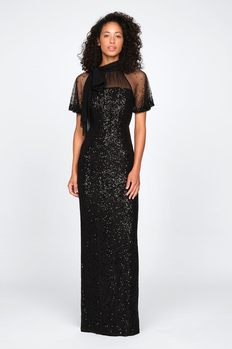 Violette Neck Tie Gown – THEIA