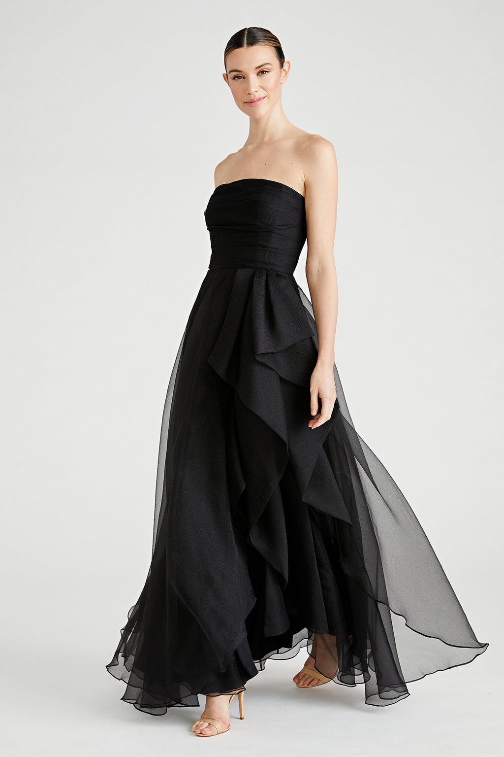 Teresa Strapless Draped Gown – THEIA