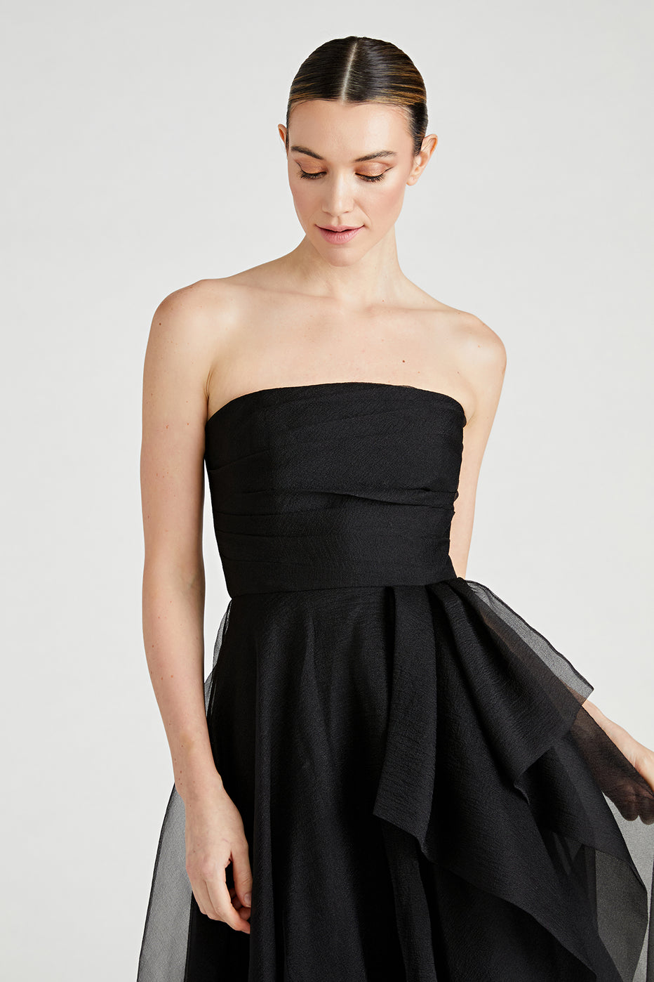 Teresa Strapless Draped Gown – THEIA