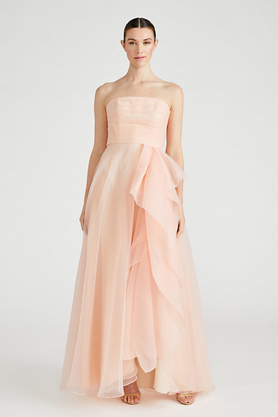 Teresa Strapless Draped Gown – THEIA