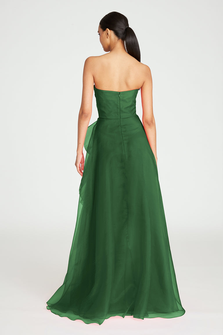 Teresa Strapless Draped Gown – THEIA