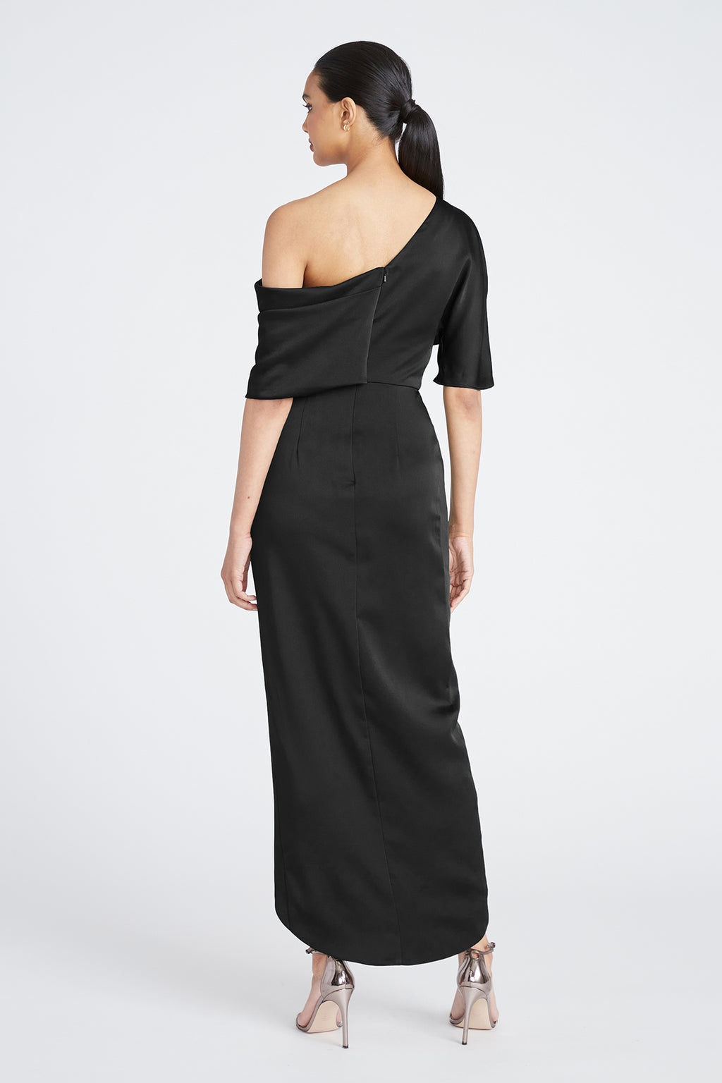 Rayna One Shoulder Draped Gown – THEIA