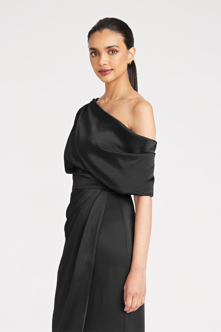 Rayna One Shoulder Draped Gown – THEIA