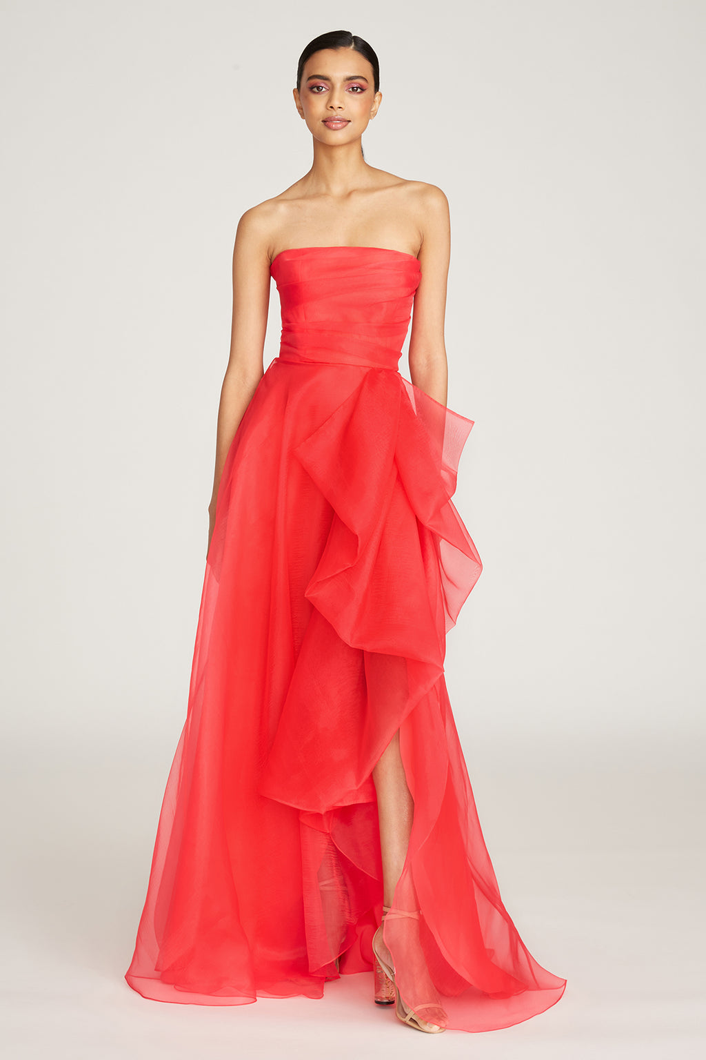 Teresa Strapless Draped Gown – THEIA